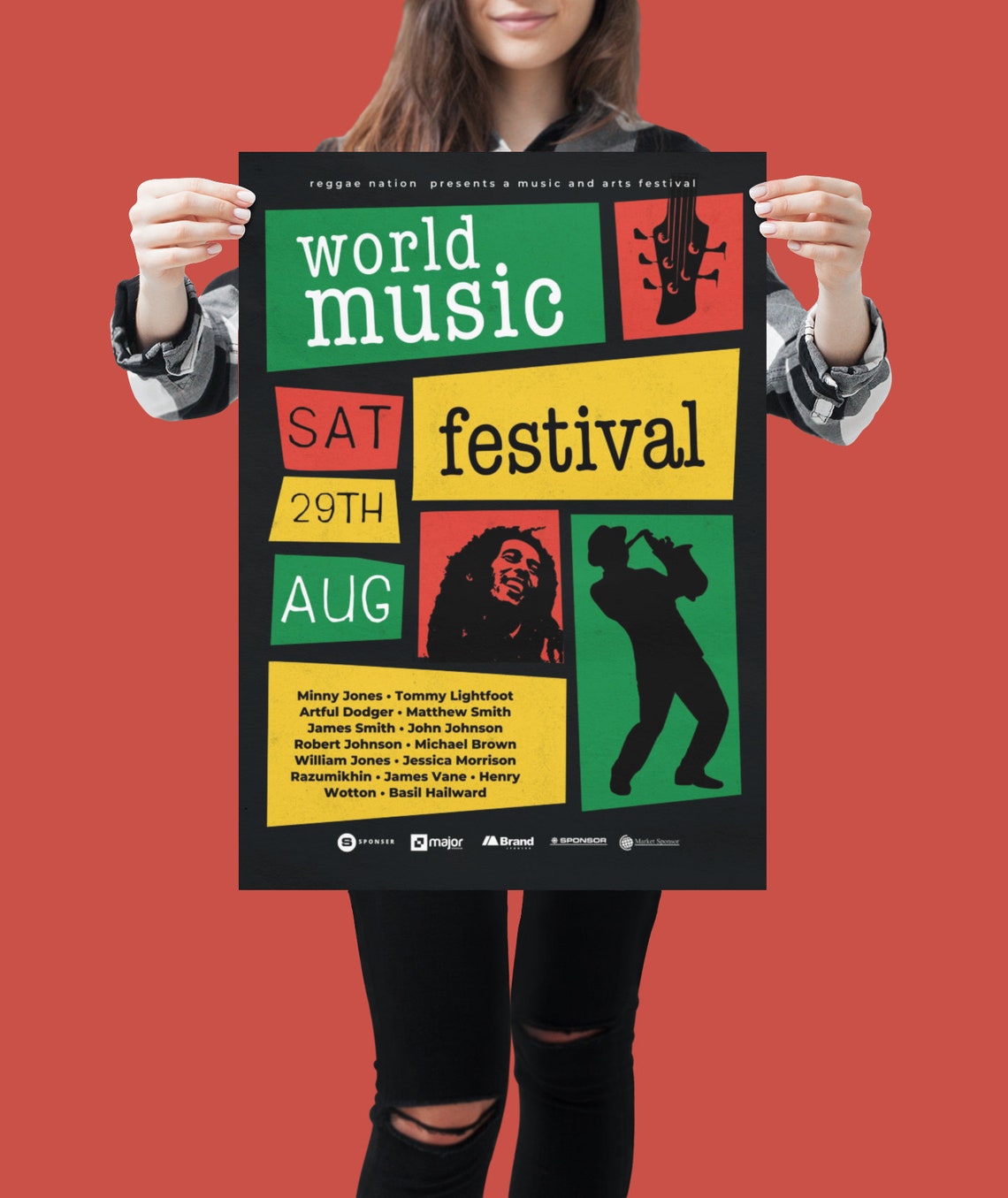 Editable Canva A4 Size Flyer, World Music Festival Canva Theme ...