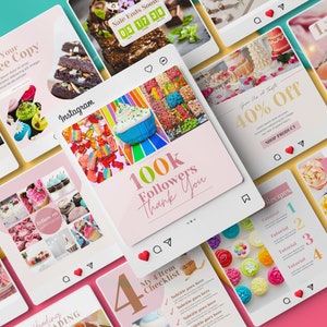 18 Desserts and Bakery Instagram Social Media Post Canva Template ...