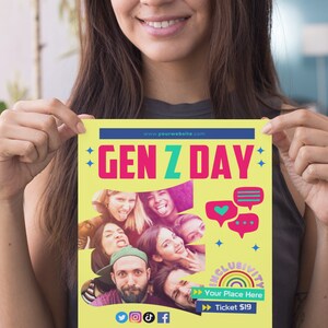 Canva Gen Z 1 Page Colorful A4 Sized Flyer , Editable Easy and Fast in ...