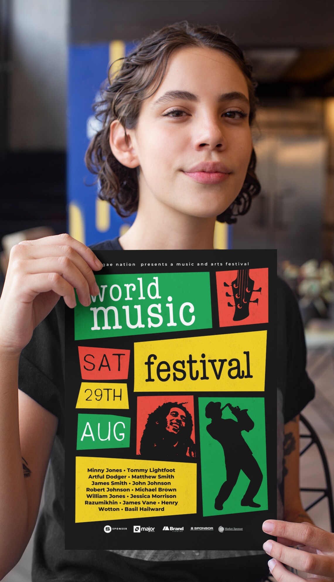 Editable Canva A4 Size Flyer, World Music Festival Canva Theme ...