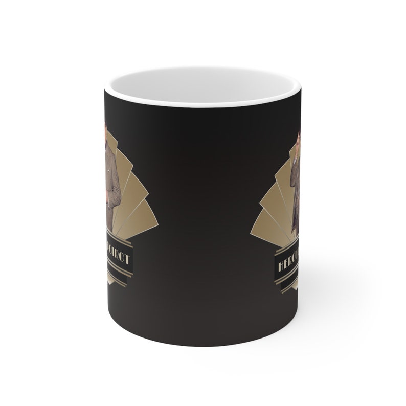 Art Deco Hercule Poirot Ceramic Mug 11oz | the Belgian Detective Coffee ...