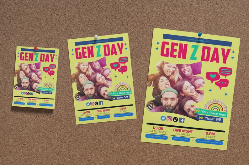 Canva Gen Z 1 Page Colorful A4 Sized Flyer , Editable Easy and Fast in ...