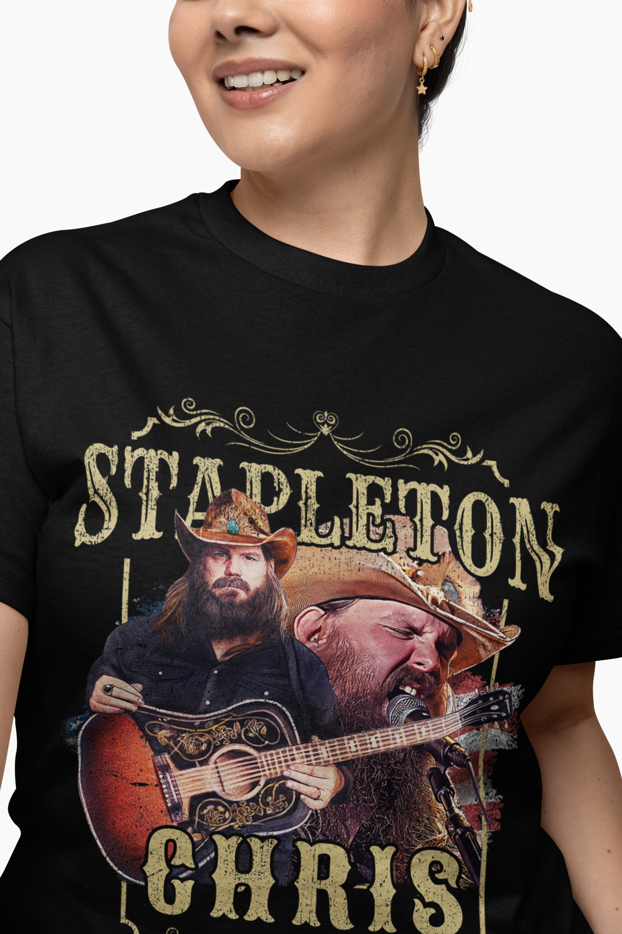 Chris Stapleton Country Music Gold Font Unisex Bella and Canvas T-shirt ...