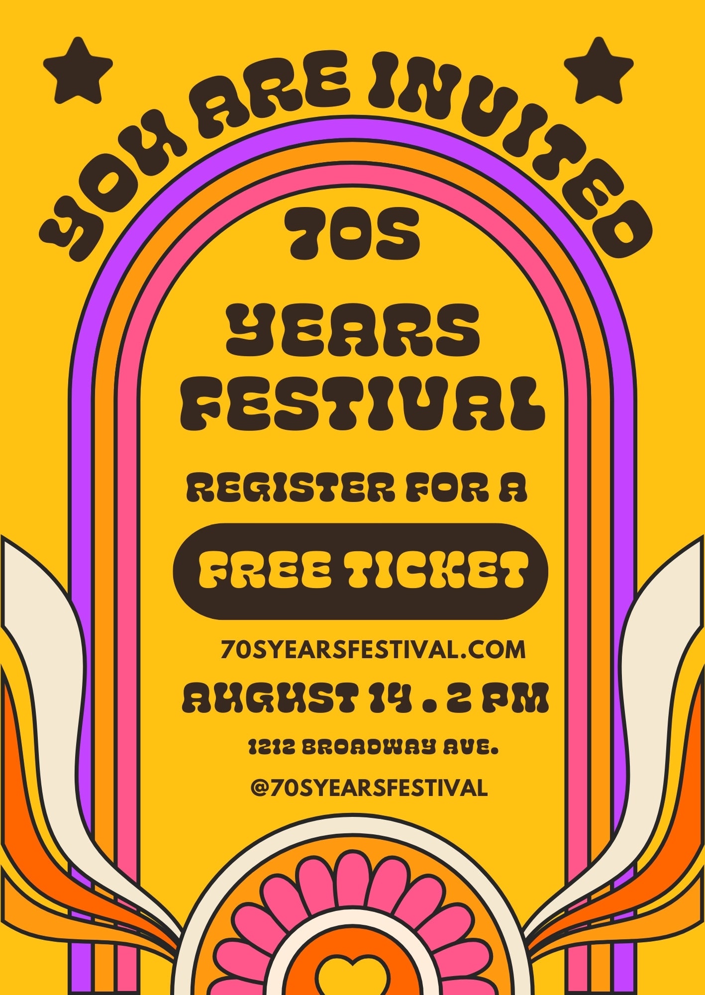 A4 Editable 1970s Style Canva Invite Flyer Digital Download - Etsy