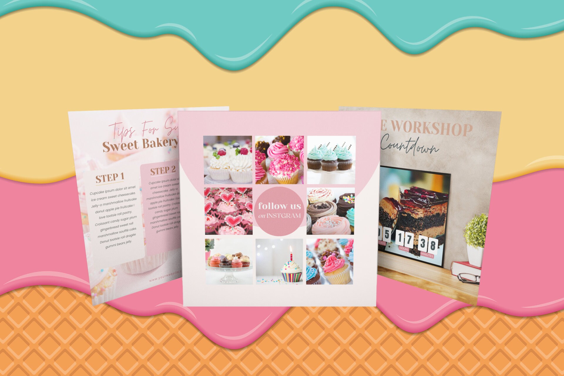 18 Desserts and Bakery Instagram Social Media Post Canva Template ...