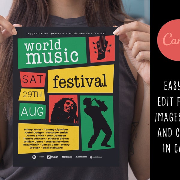 Canva Music Template - Etsy