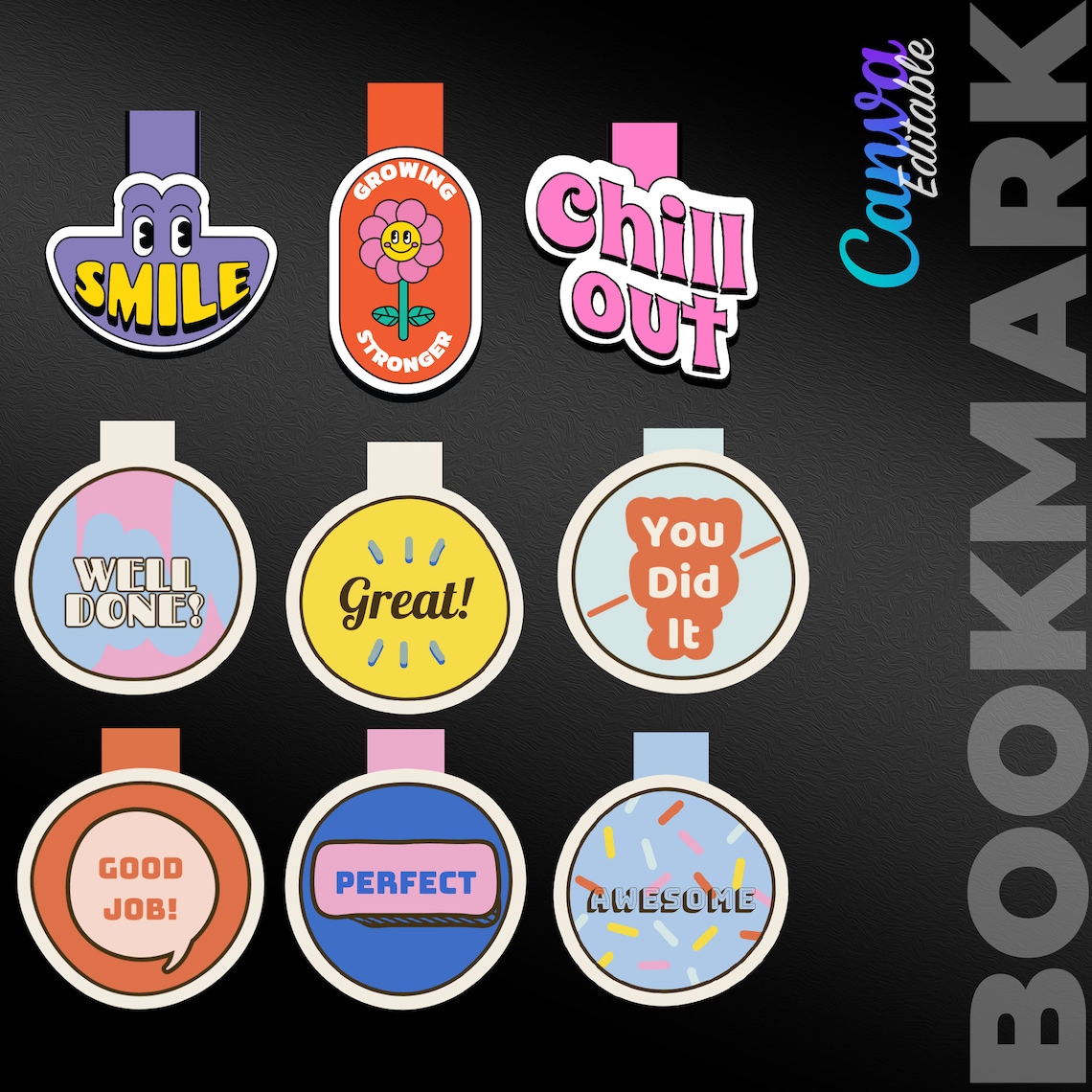 Magnetic Bookmark Template, Bookmark Template SVG, Canva, DXF, Ms Word ...