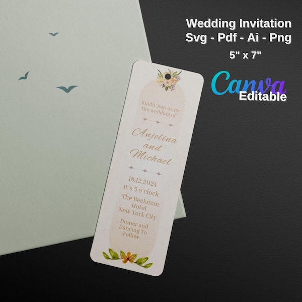 Bookmark Invitation - Etsy