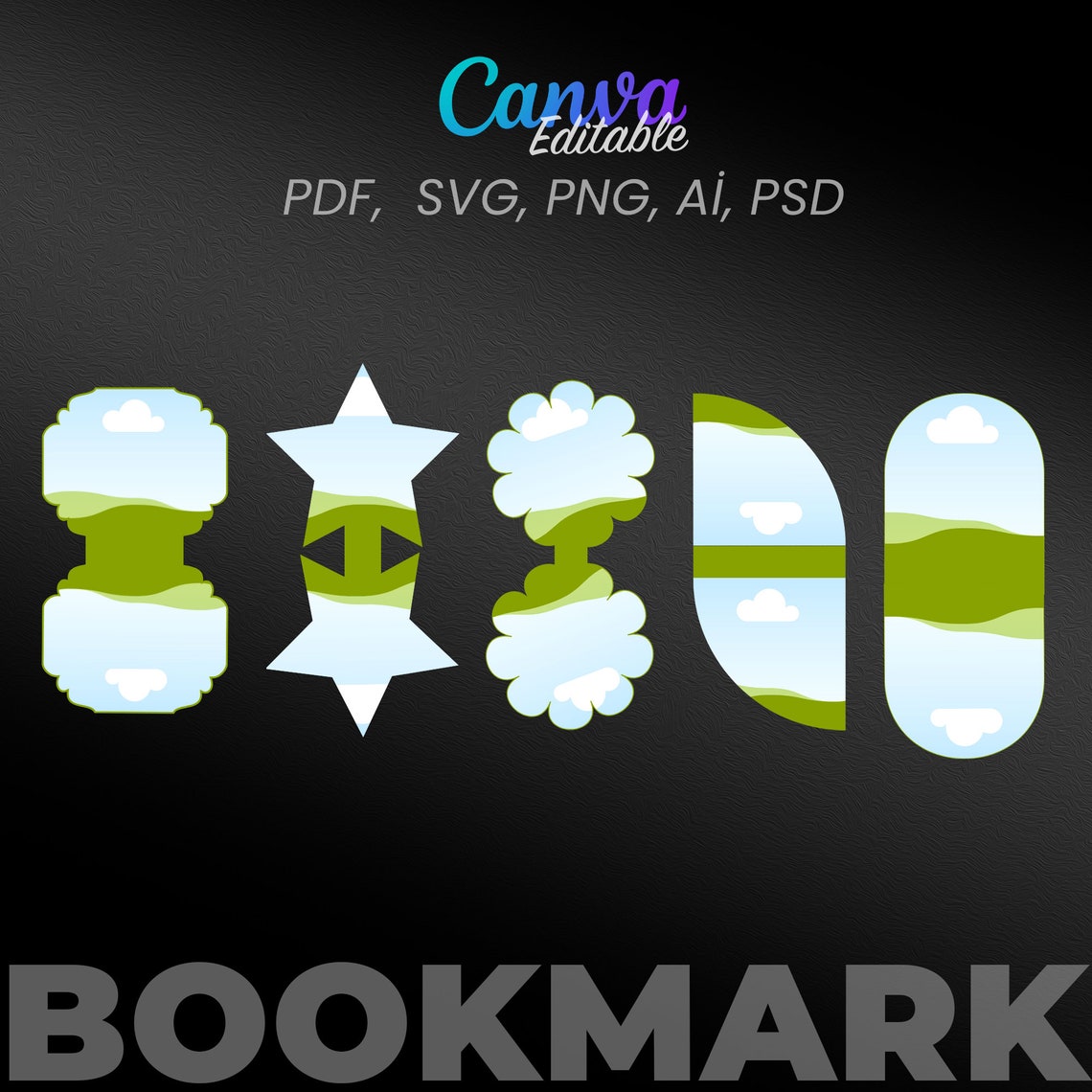 Magnetic Bookmark Template, Bookmark Template SVG, Canva, DXF, Ms Word ...