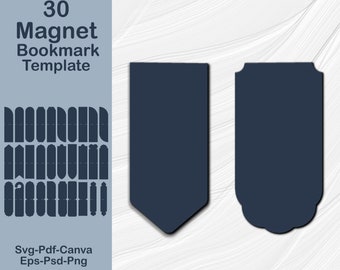 Magnetic Bookmark Template, Bookmark Template SVG, Canva, DXF, Ms Word ...