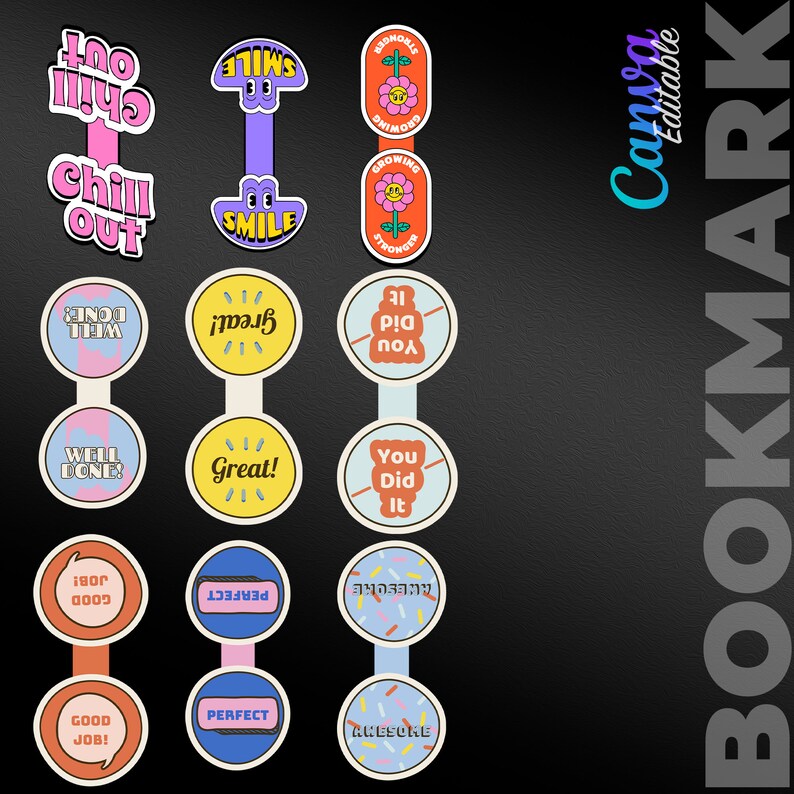 Magnetic Bookmark Template, Bookmark Template SVG, Canva, DXF, Ms Word ...