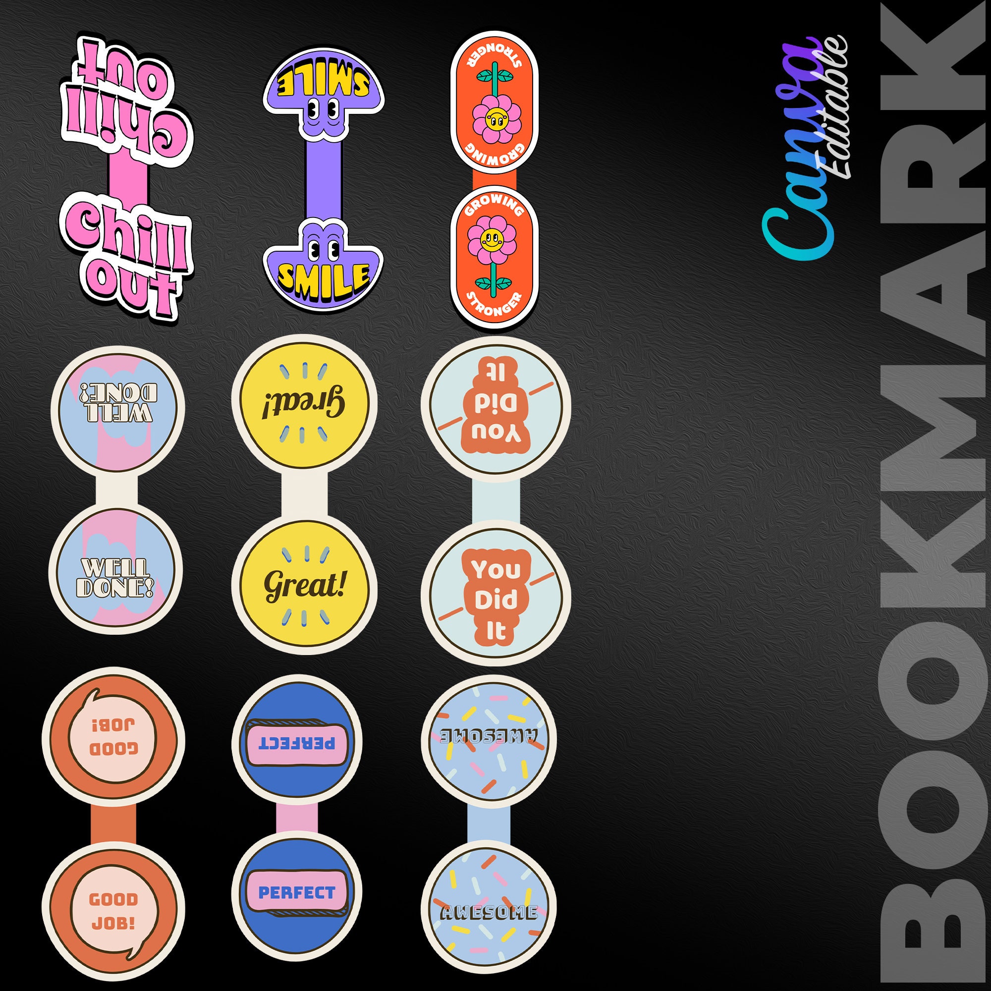Magnetic Bookmark Template, Bookmark Template SVG, Canva, DXF, Ms Word ...
