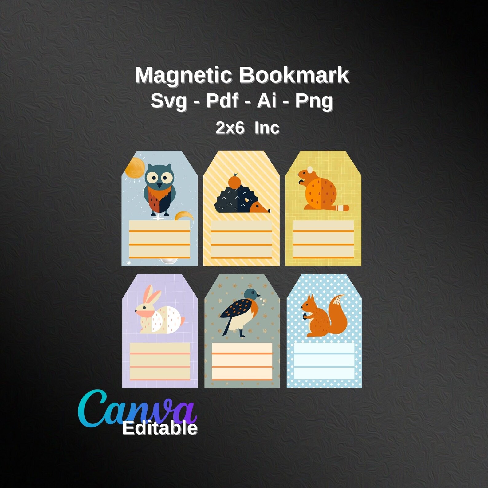 Magnetic Bookmark Template, Bookmark Template SVG, Canva, DXF, Ms Word ...