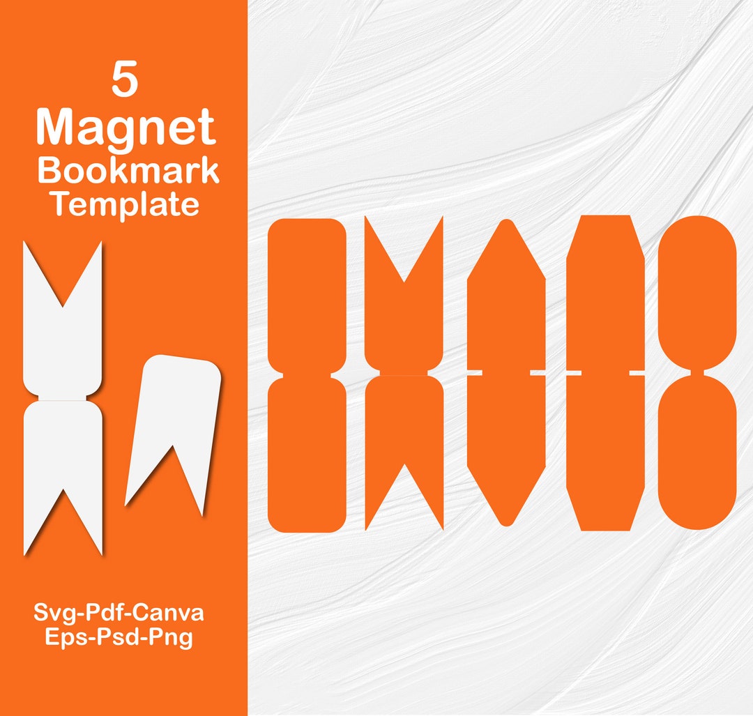 Magnetic Bookmark Card Holder Template, Png, Svg, Dxf, Eps, Pdf, Diy ...