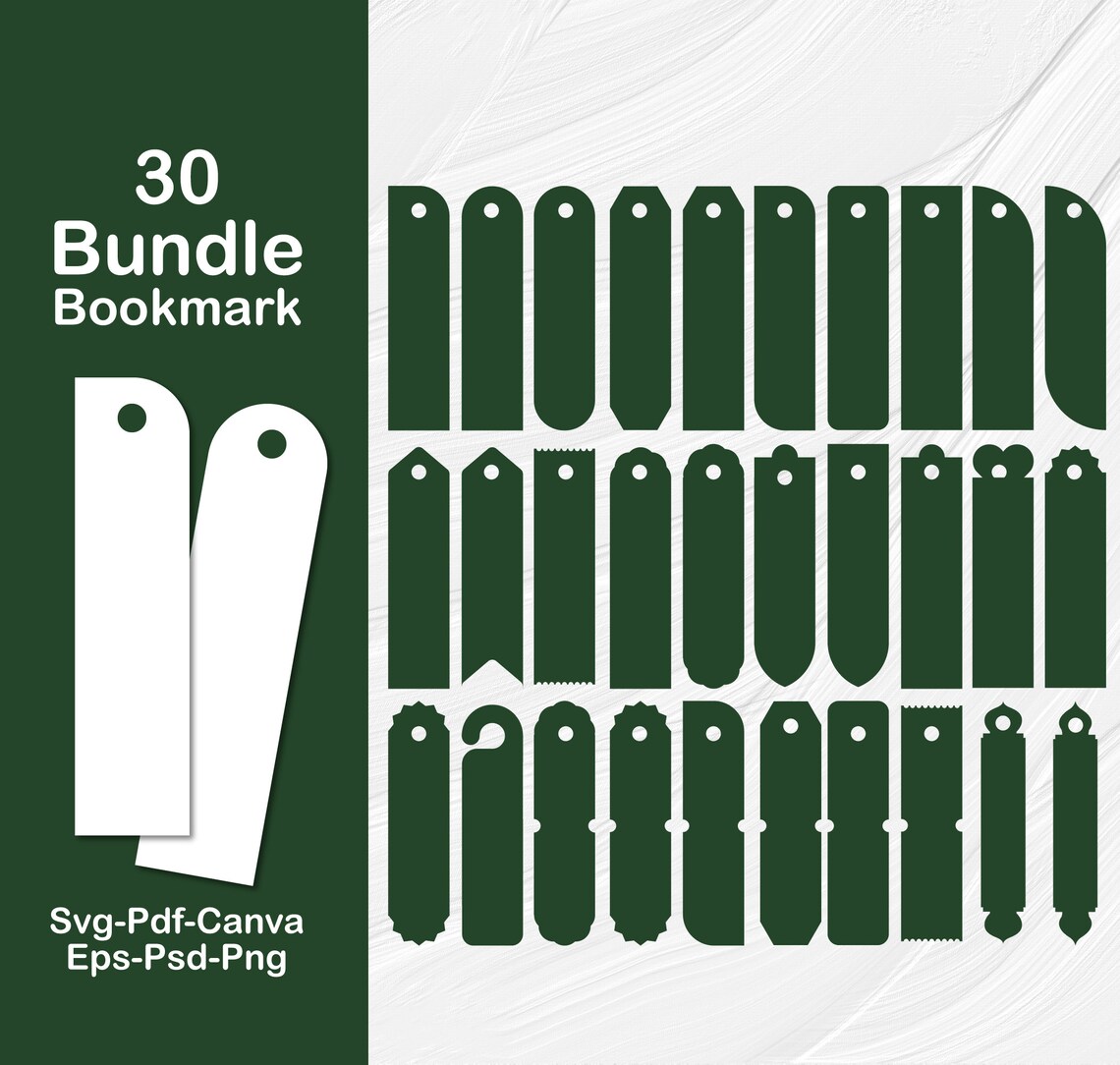 Bookmark Template, Custom Bookmark Template SVG, Magnetic Bookmark, DXF ...