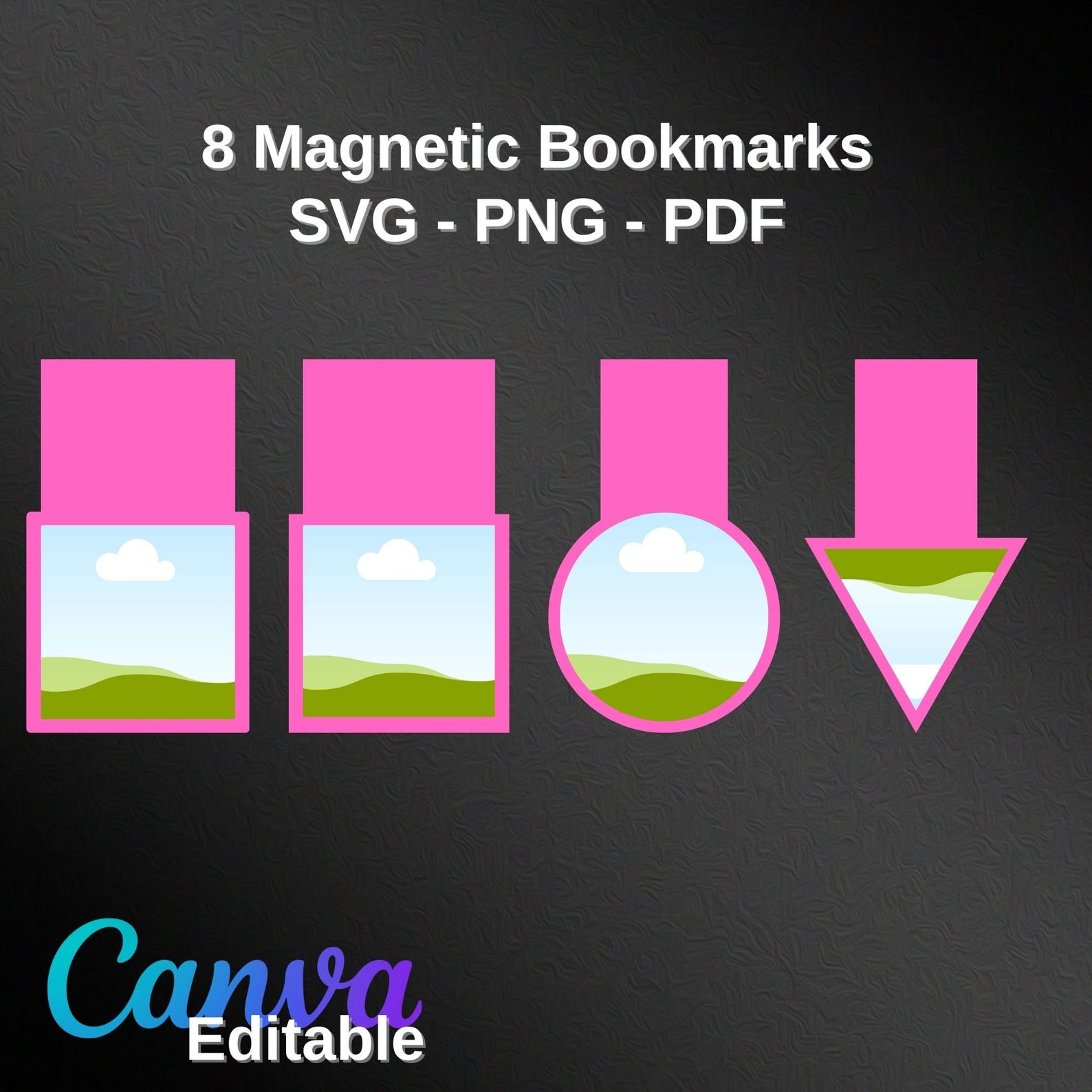 Magnetic Bookmark Template, Bookmark Template SVG, Canva, DXF, Ms Word ...
