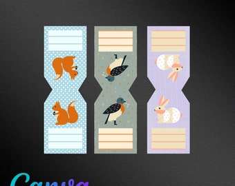 Magnetic Bookmark Template, Bookmark Template SVG, Canva, DXF, Ms Word ...