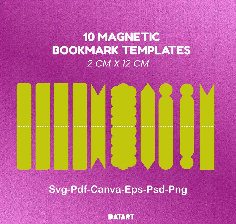 Magnetic Bookmark, Bookmark Svg, Magnetic Bookmark Template, Bookmark ...
