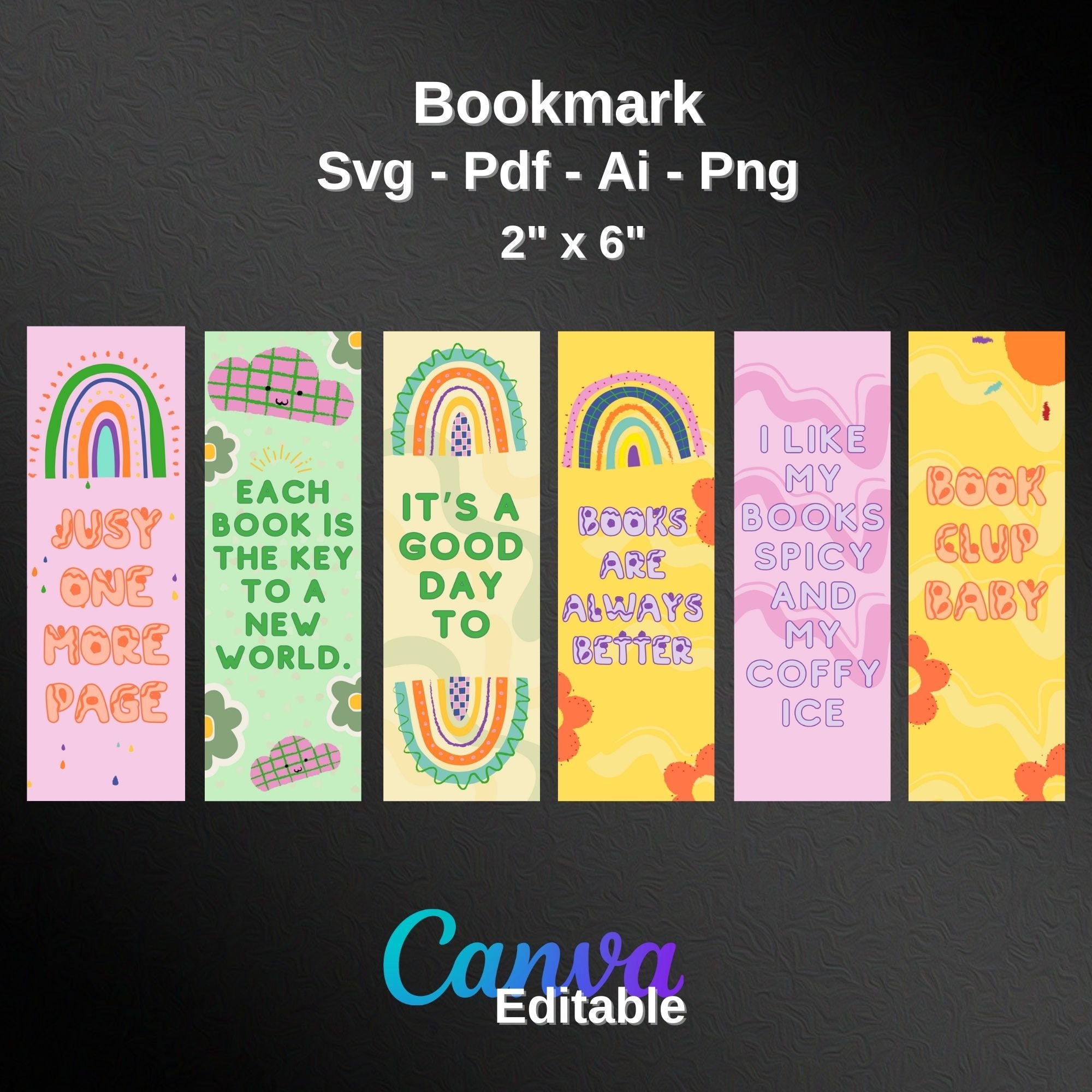 Printable Bookmarks, Printable Bookmark Set, Bookmarks, Digital ...