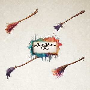 Magic Broom Clipart: Flying Magical Broom Templates - Witches Broom ...