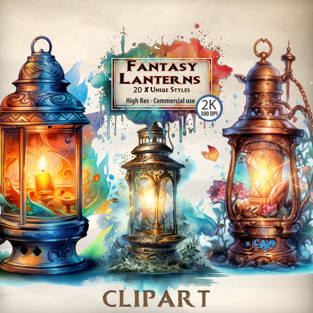 Lantern Clipart Fantasy Light Vintage Magical Themed Enchanted Lamp ...