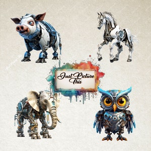 Animal Clipart Sci-fi Animals Cyborg Graphics Mechanical Creatures Owl ...
