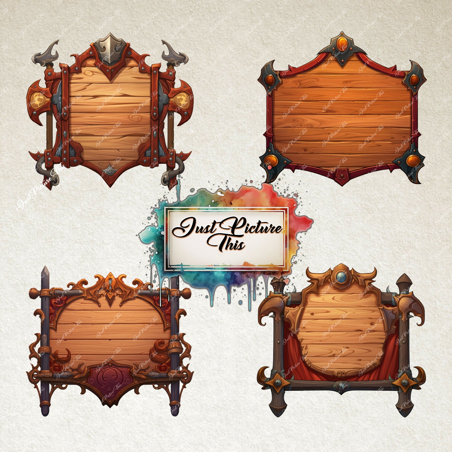 Medieval Blank Sign Clipart: Fantasy Graphic Design Templates (PNG) - Etsy