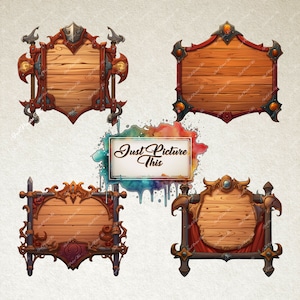 Medieval Blank Sign Clipart: Fantasy Graphic Design Templates (PNG) - Etsy