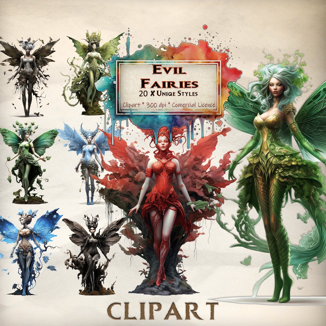 Evil Fairy Clipart Succubus Art Evil Fairy Tale Clipart Bundle - Etsy UK