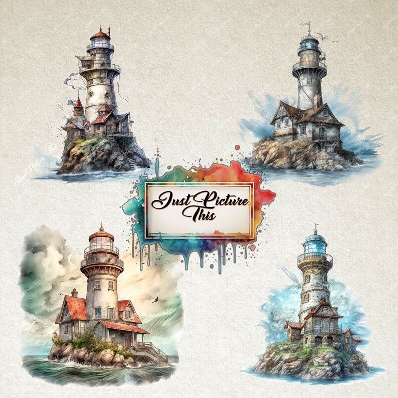 Lighthouse Clipart Vintage Lighthouse Clipart Nautical - Etsy