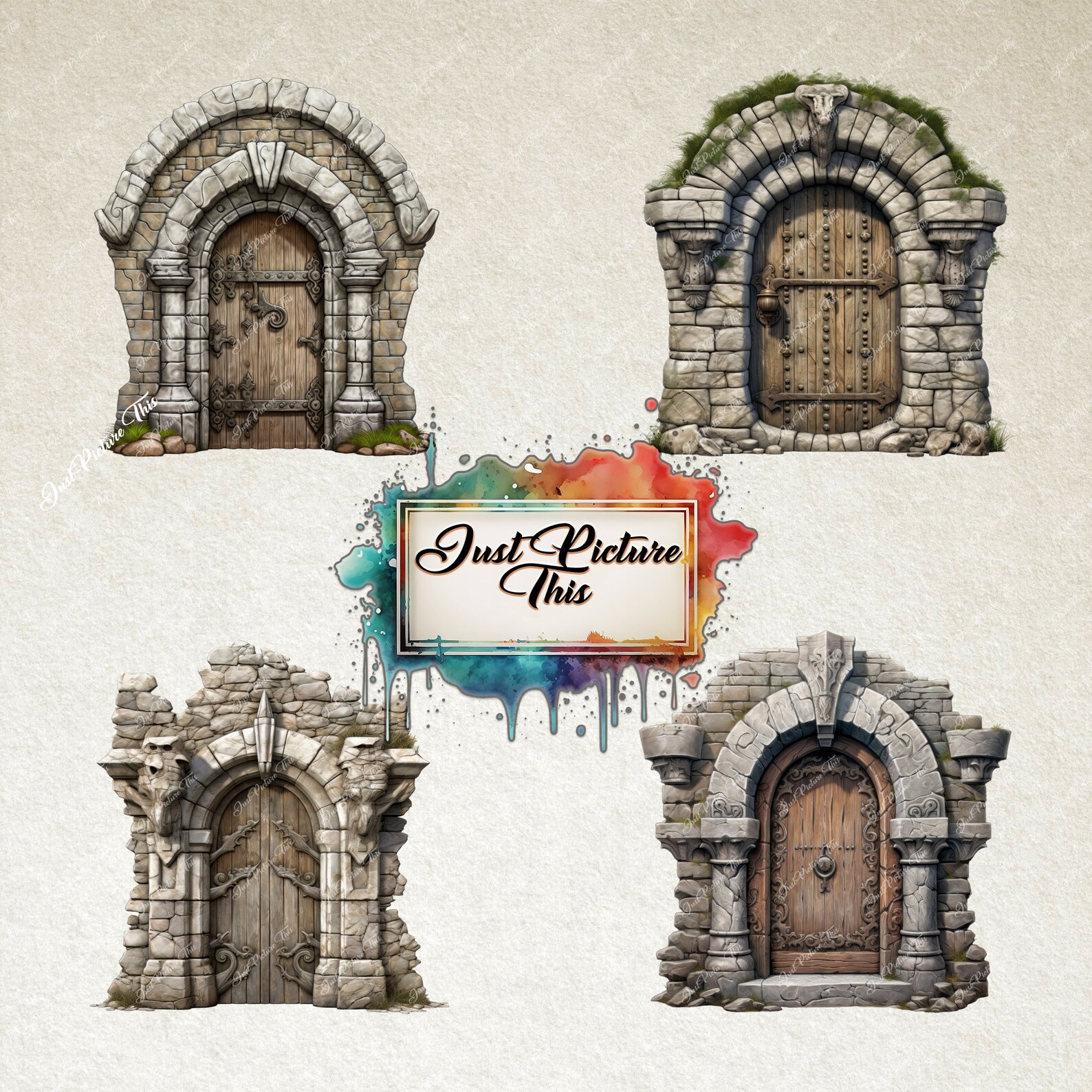 Medieval Doors Clipart: Fantasy RPG Illustrations (PNG) - Etsy UK