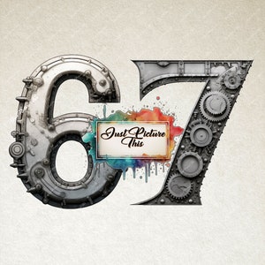 Steampunk Numbers Clipart Mechanical Themed Numbers Graphics ...