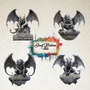 Gargoyle Clipart Stone Demon Church Statue Graphics PNG Gothic Style ...