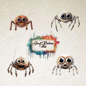 Spider Clipart Cute Children's Halloween Spiders Party Smiling Spiders ...
