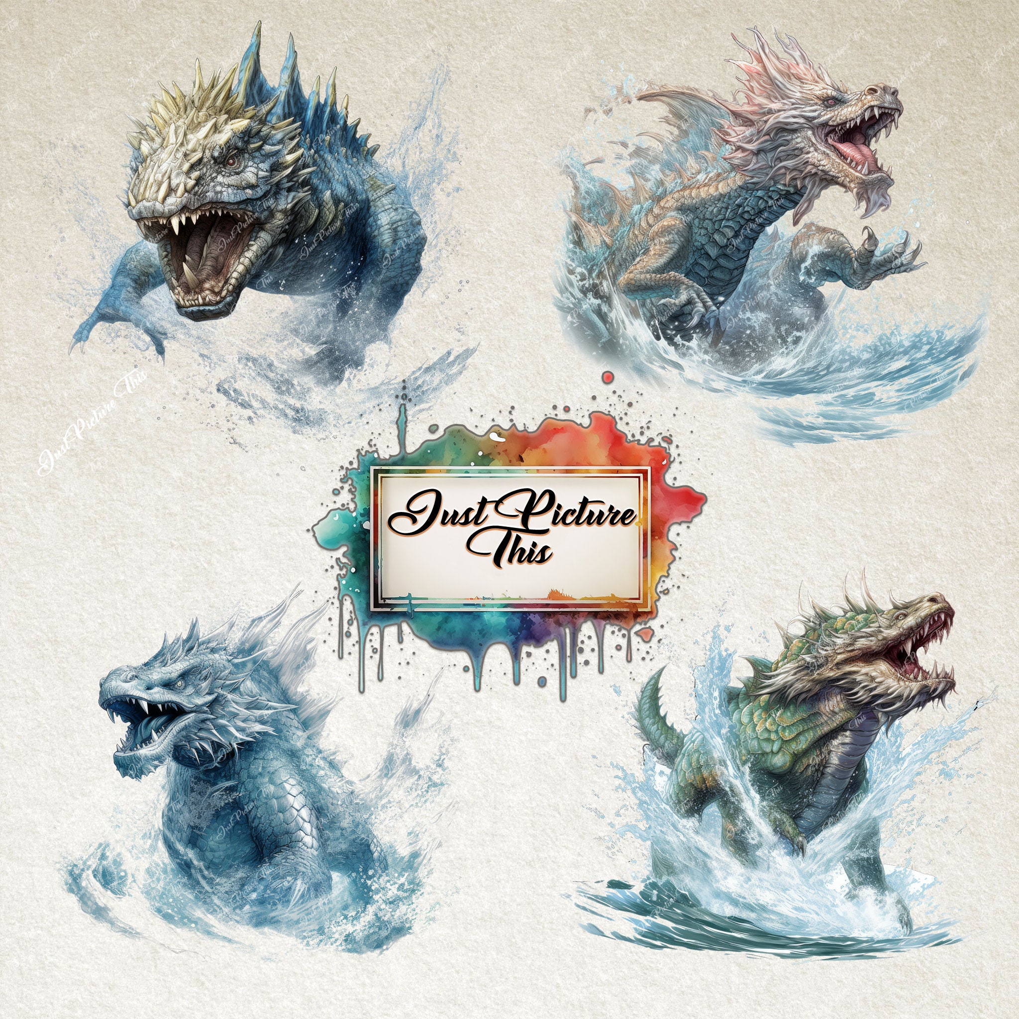 Sea Creatures Clipart Kraken Monster Clipart Bundle Loch Ness - Etsy