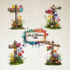 Sign Post Clipart Floral Signs Flower Graphics Wild Flowers Nature ...