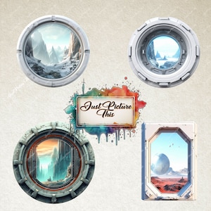 Sci-fi Window Clipart Futuristic Spaceship Windows for Galactic Designs ...