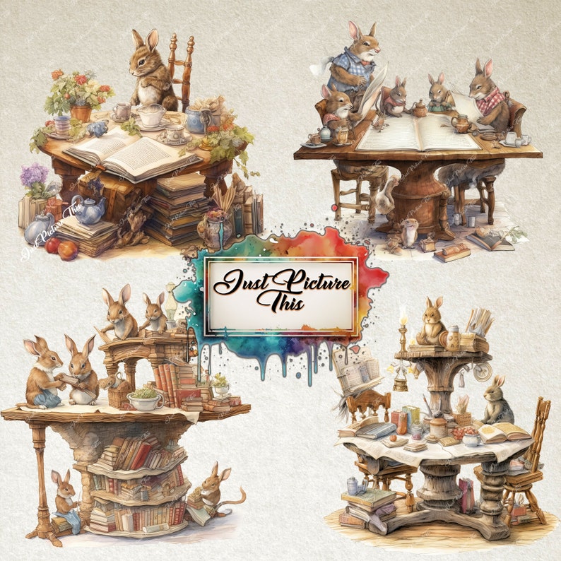 Fantasy Reading Clipart Vintage Clipart Bundle Reading Corner - Etsy