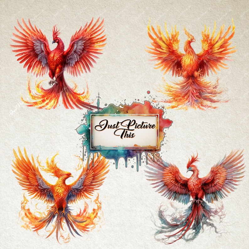 Phoenix Clipart Mythical Creatures Magical Beasts Flying Bird - Etsy