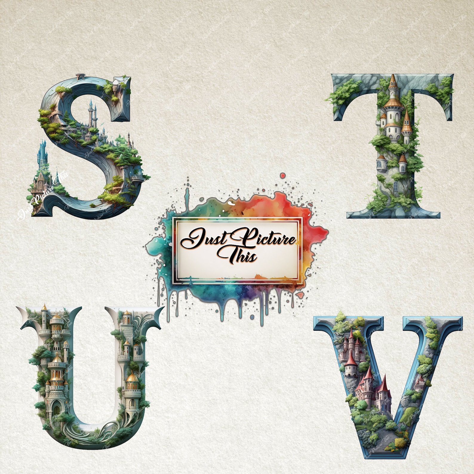 Fairy-tale Letters Clipart Illuminated Alphabet Graphics Fantasy Fonts ...