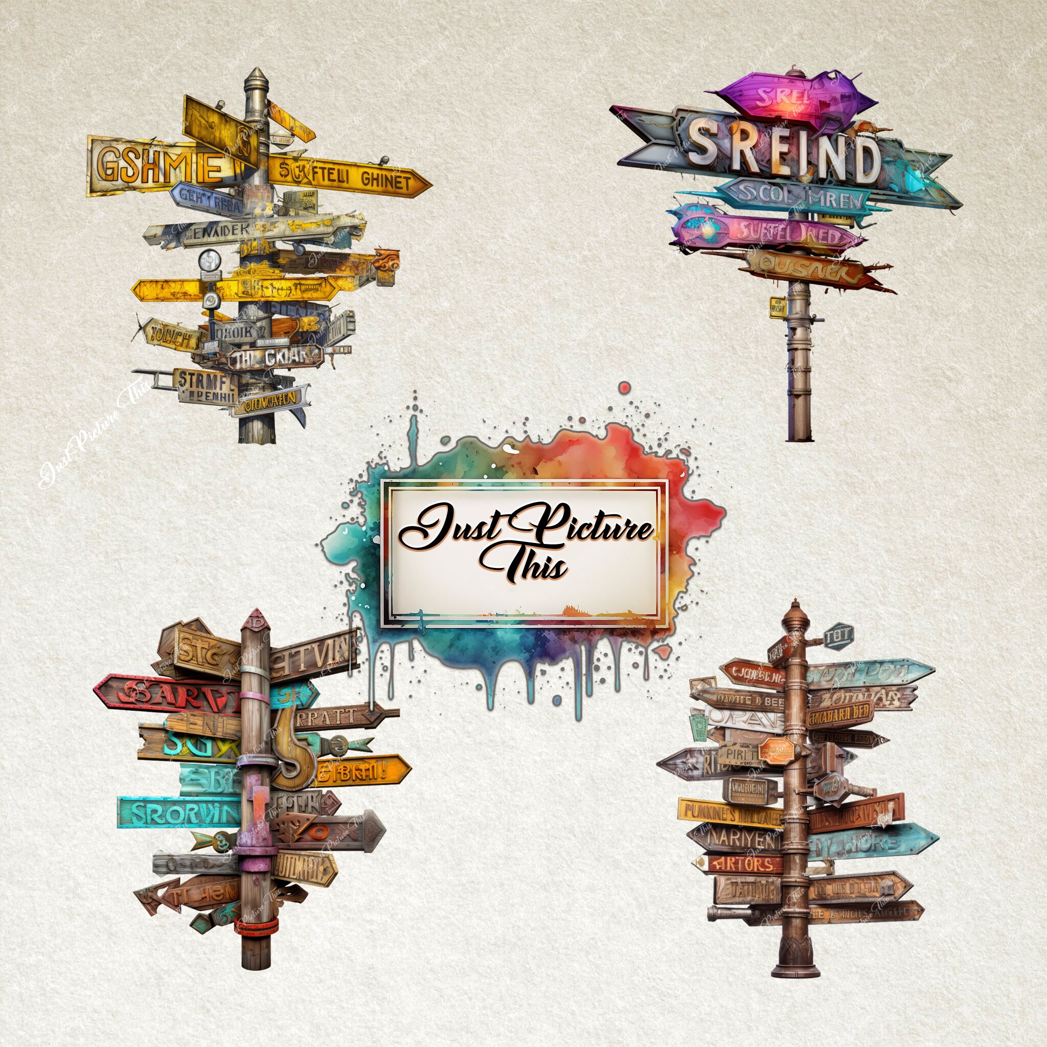 Fantasy Signs Clipart: Medieval Town Signage (PNG) - Etsy
