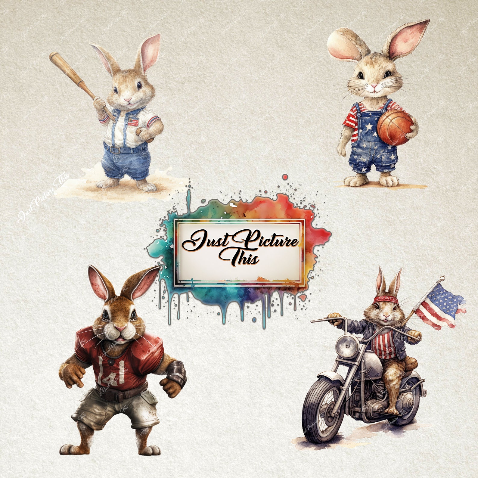 4th of July Clipart Rabbit Clipart Bundle July 4th - Etsy