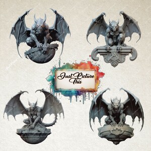 Gargoyle Clipart Stone Demon Church Statue Graphics PNG Gothic Style ...