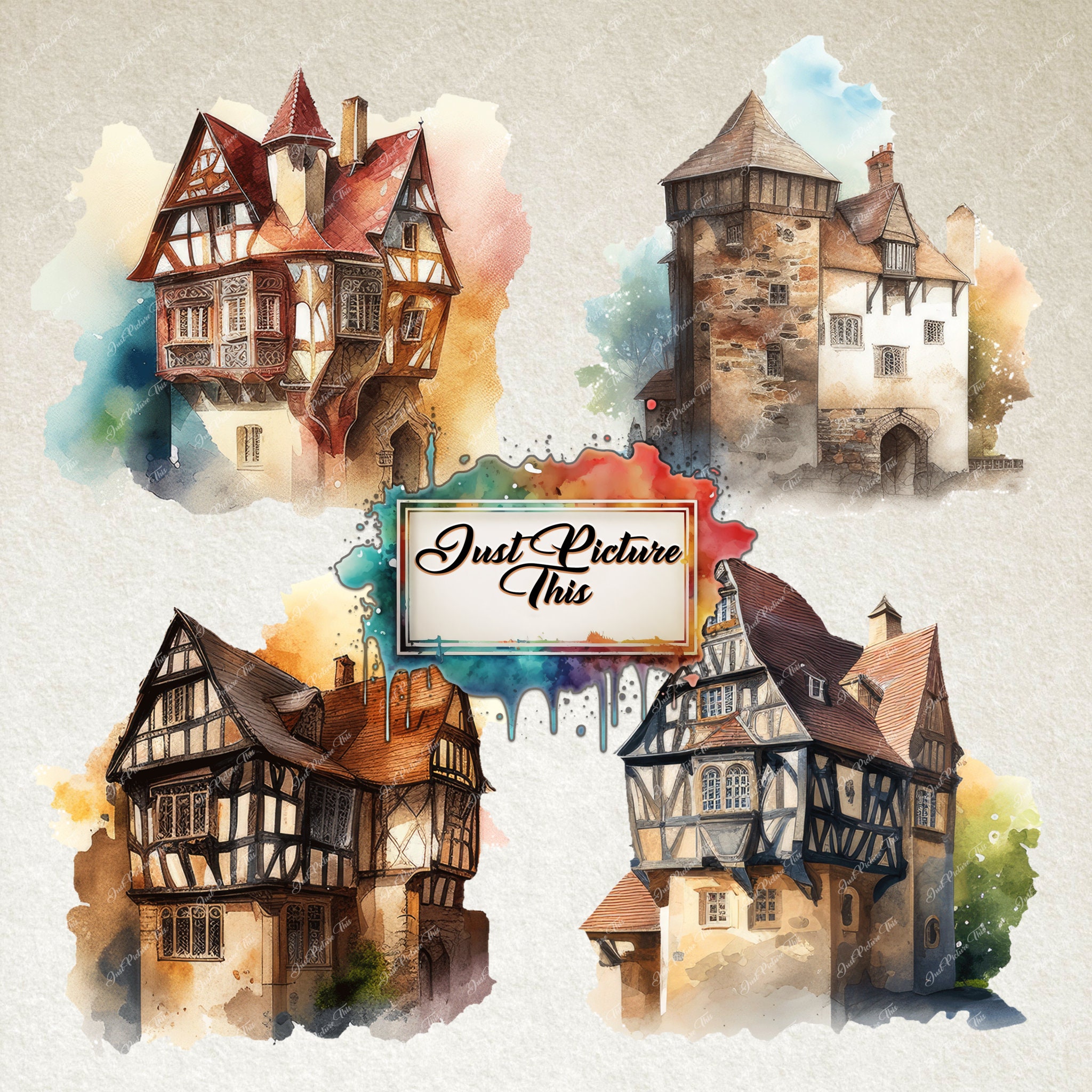 Medieval Watercolour Clip Art Bundle Commercial Use PNG - Etsy Australia