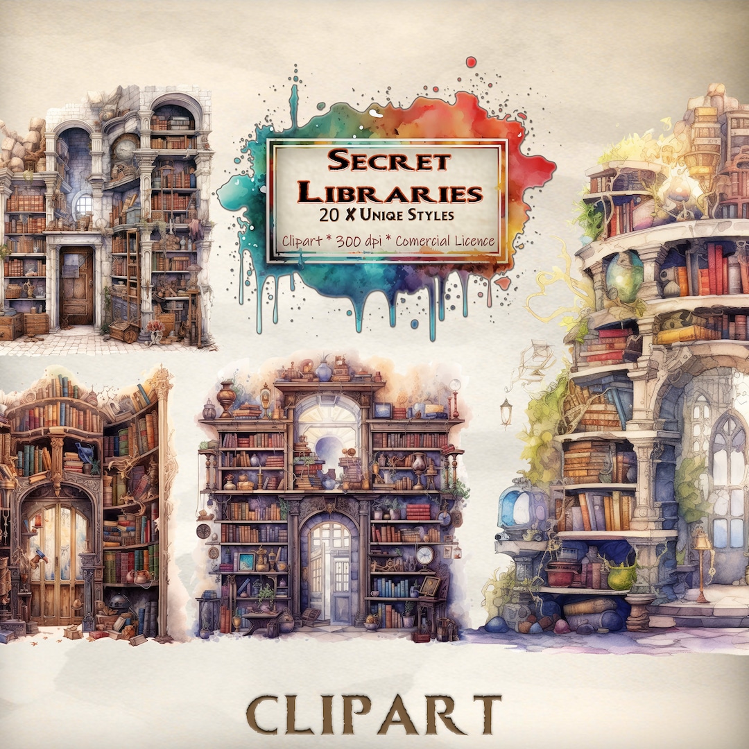 Secret Reading Clipart Library Book Clipart Bundle Reading - Etsy