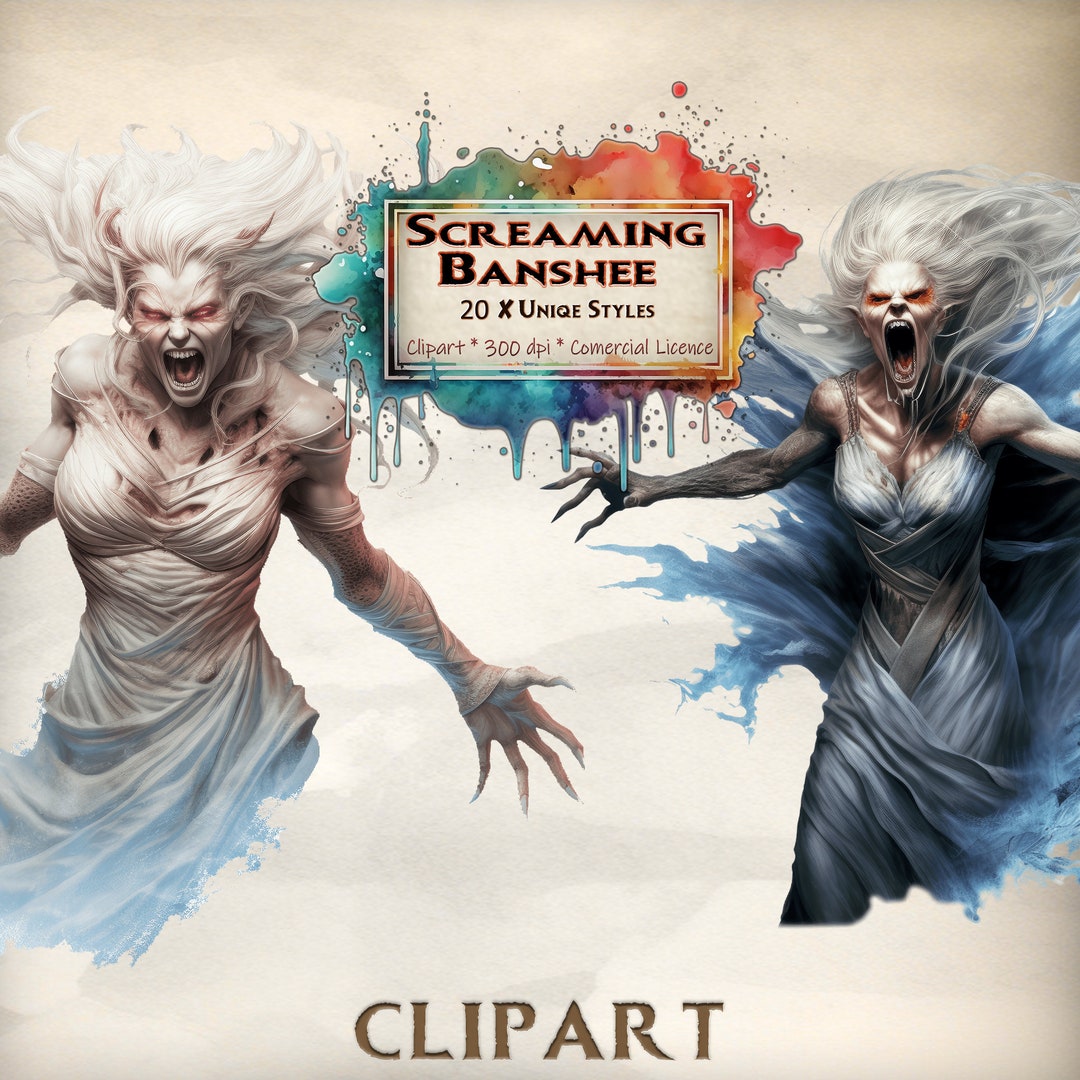 Screaming Banshee Clipart Horror Fantasy Mythical Creatures - Etsy