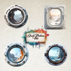 Sci-fi Window Clipart Futuristic Spaceship Windows for Galactic Designs ...