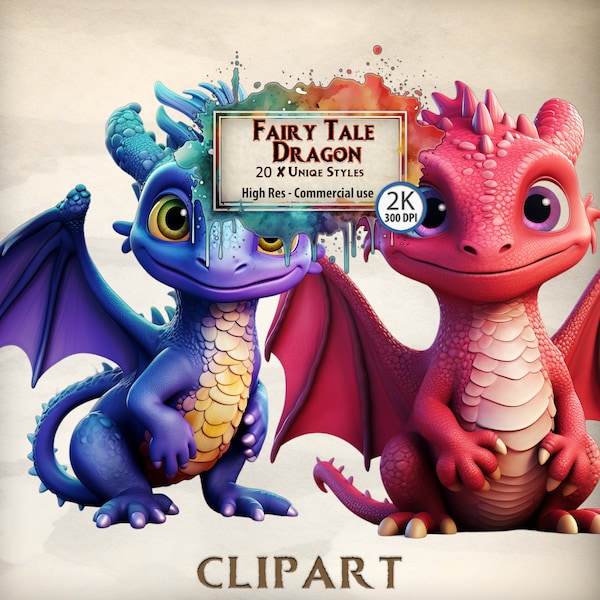 Cute Flying Dragon Clipart - Etsy