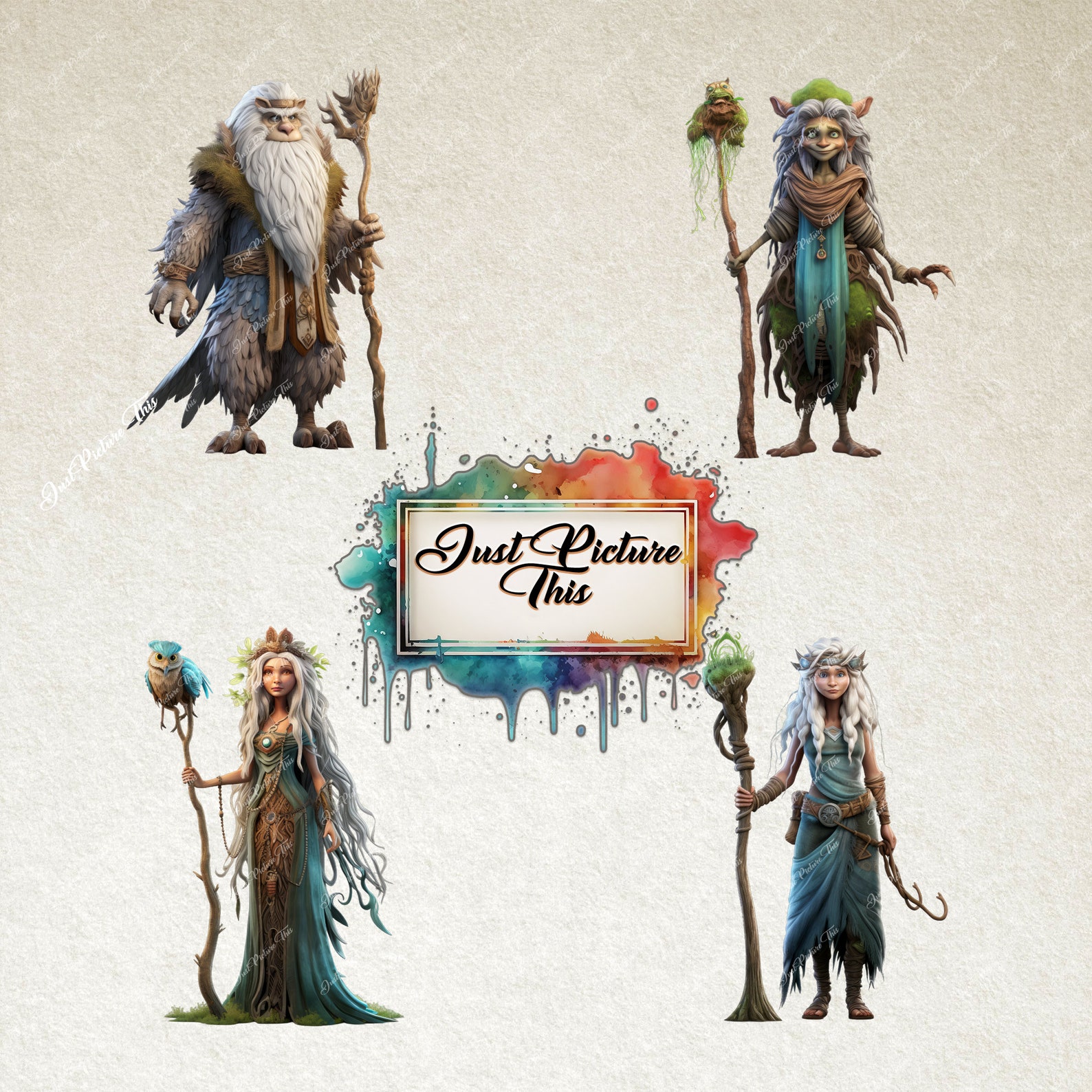 Forest Shaman Clipart: Druid Earth Gods & Goddesses (PNG) - Etsy