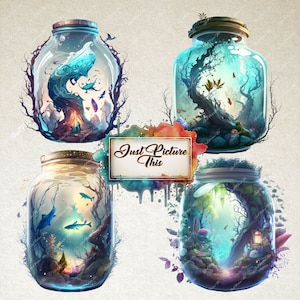 Fantasy Jars Clipart Fairy Jars Enchanted Magic Potions PNG File ...